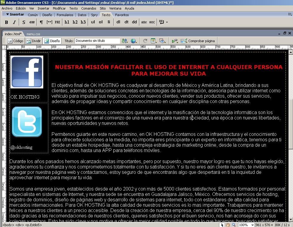 Crea de manera rápida un index en HTML | OK HOSTING