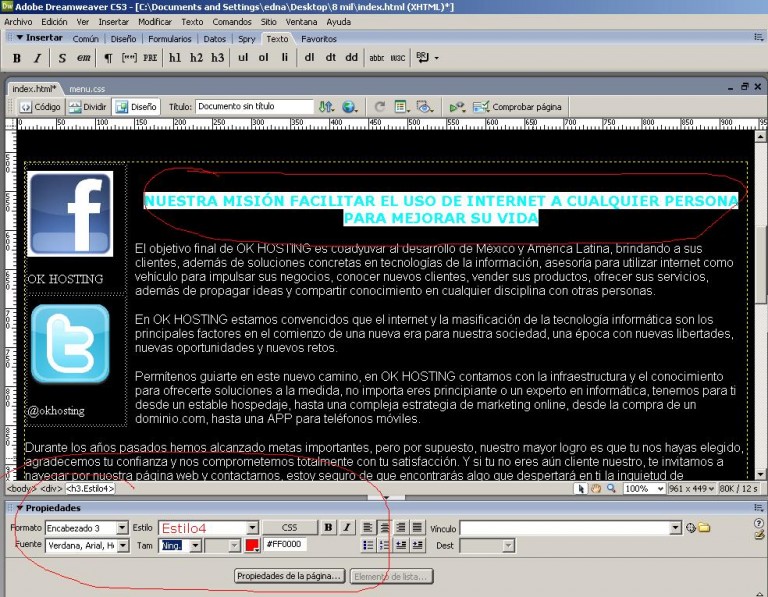 Crea de manera rápida un index en HTML | OK HOSTING